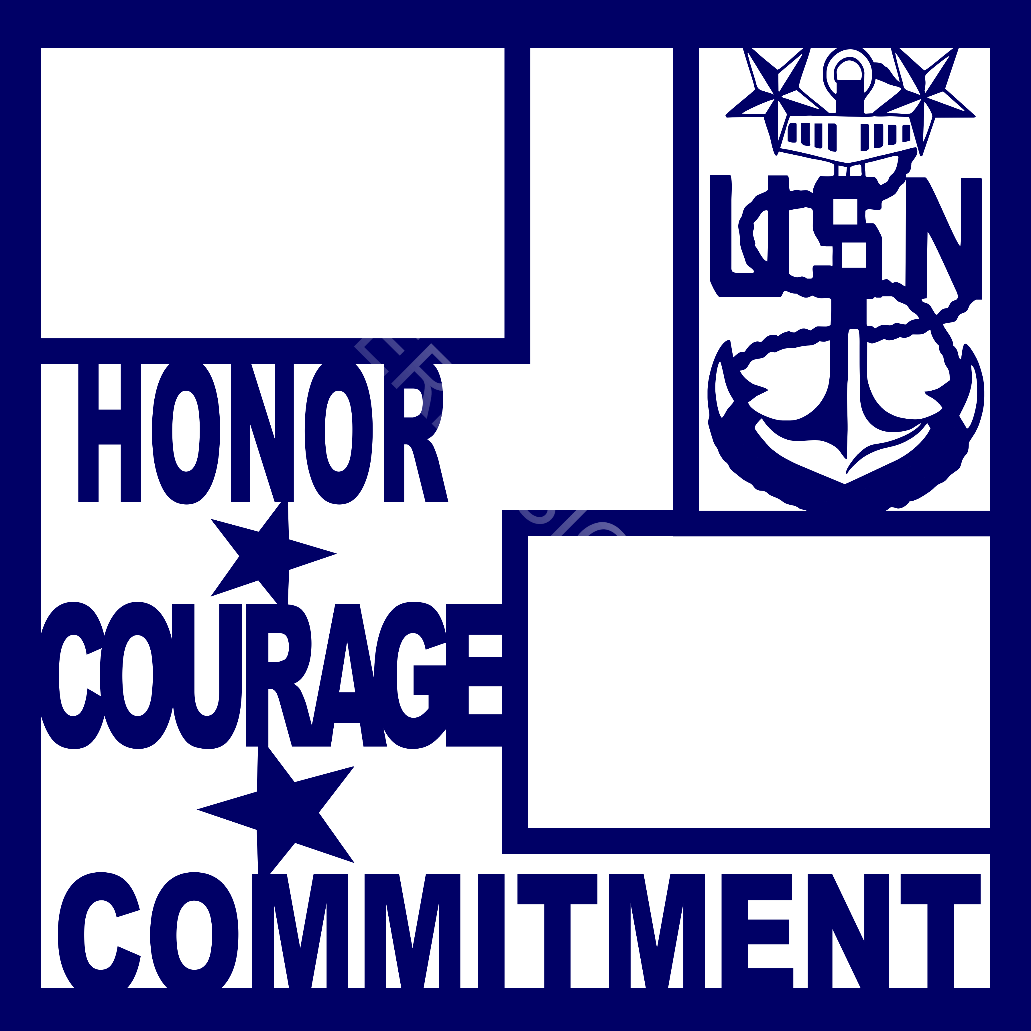 Navy - Honor Courage Commitment: EZ Laser Designs