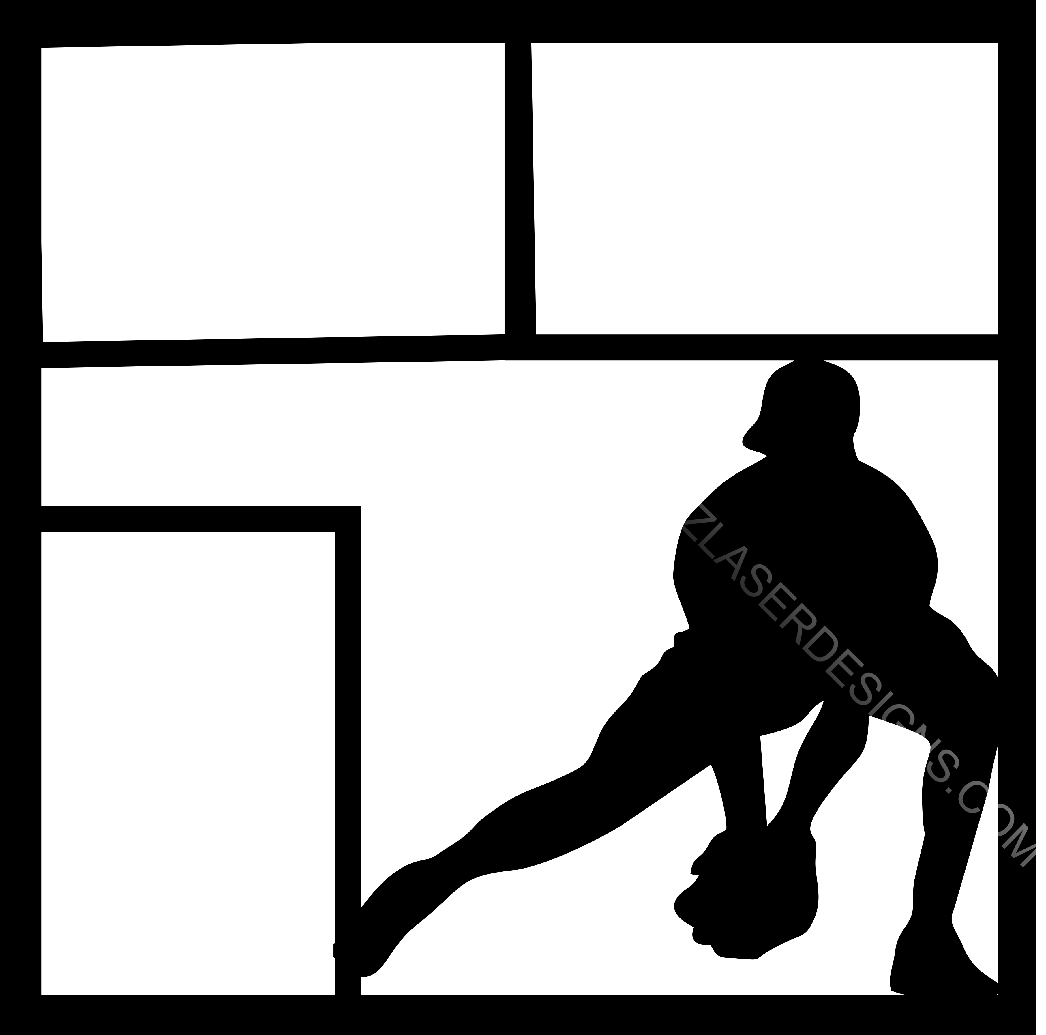 Baseball Player Infield: EZ Laser Designs