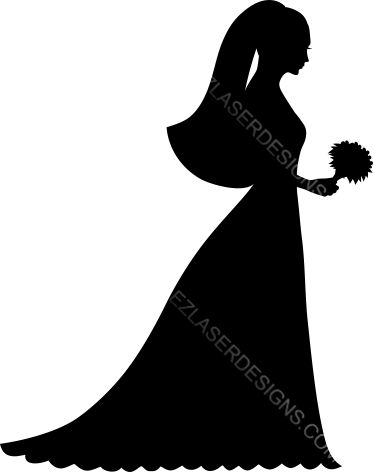 Bride Silhouette Black And White